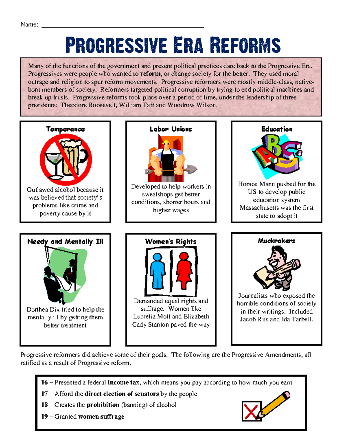 01 - Progressives Reforms Overview - Name: Many of the functions of the ...