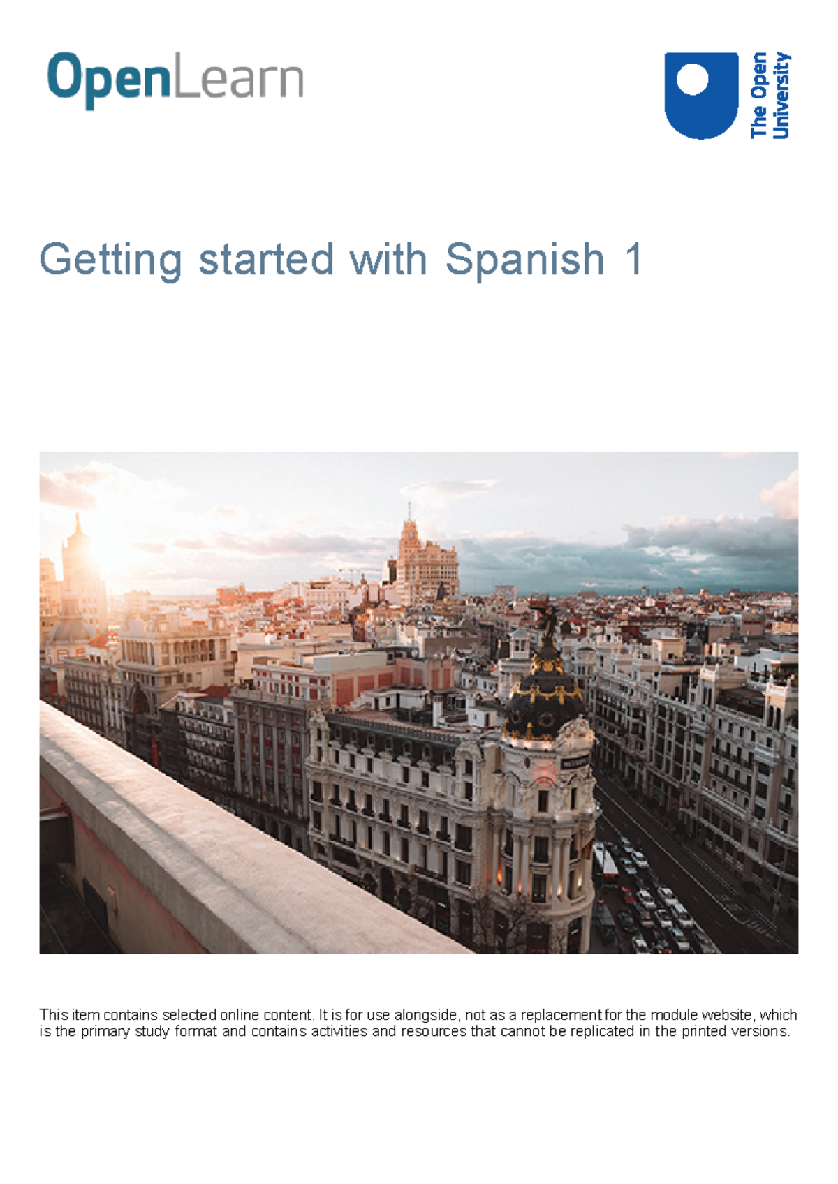 Getting started with spanish 1 printable - Getting started with Spanish ...