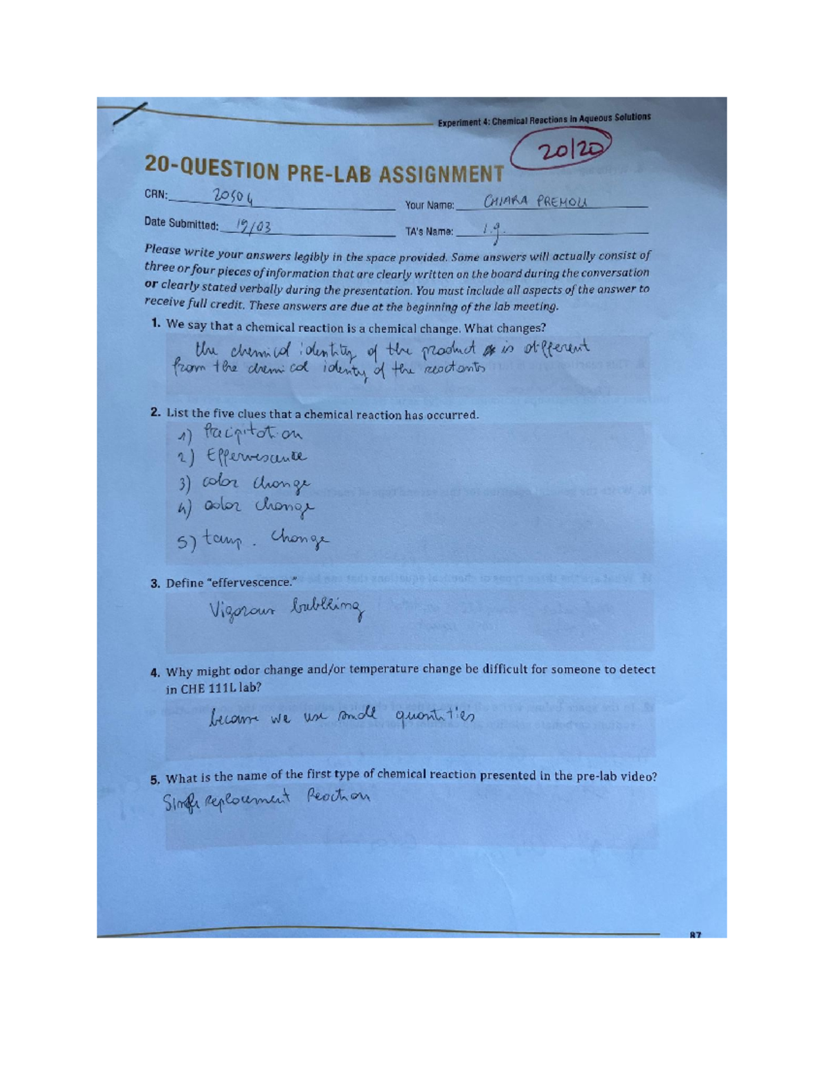 Doc4 - 20 pre-lab question and experiment 3 lab report, with all the corrections - ee QUESTION ...