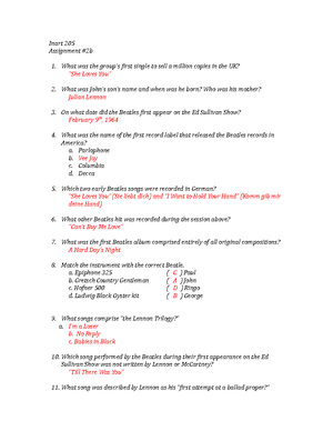 Assignment 6 Professor A. Villani - Inart 205H Assignment 6 According ...