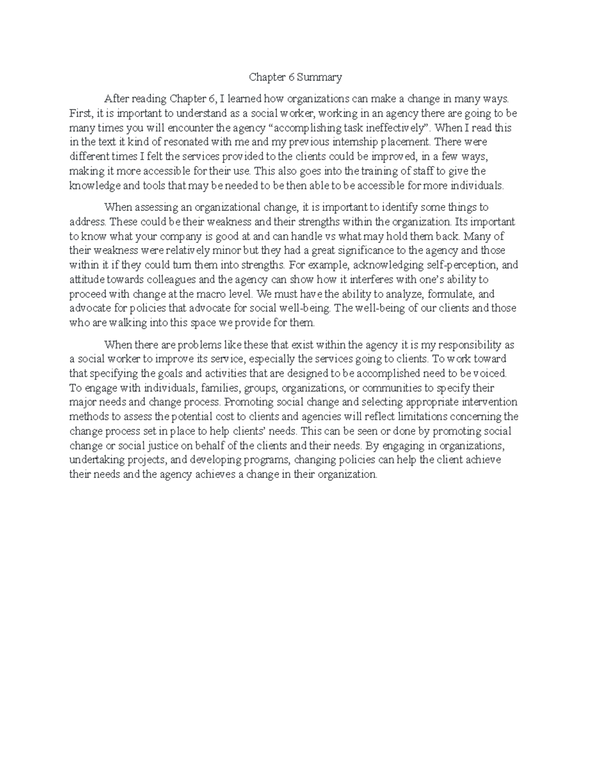 Comps and Orgs Chapter 6 summary - Chapter 6 Summary After reading ...