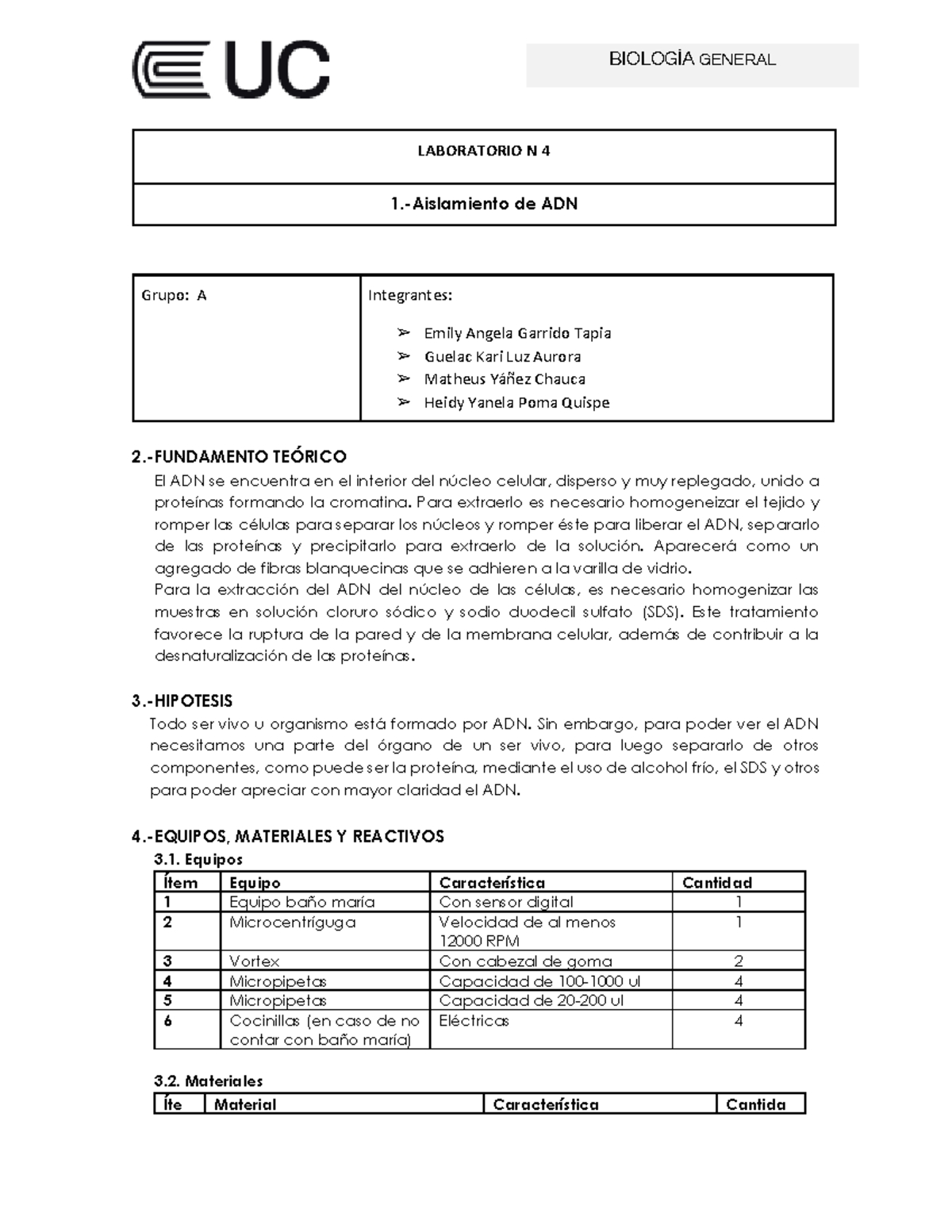 Laboratorio N 4 - Grupo: A Integrantes: Emily Angela Garrido Tapia ...