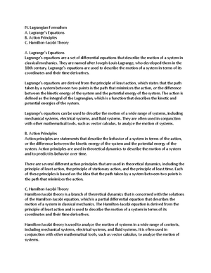 Theoretical Dynamics; Intro - I. Introduction A. What is Theoretical ...