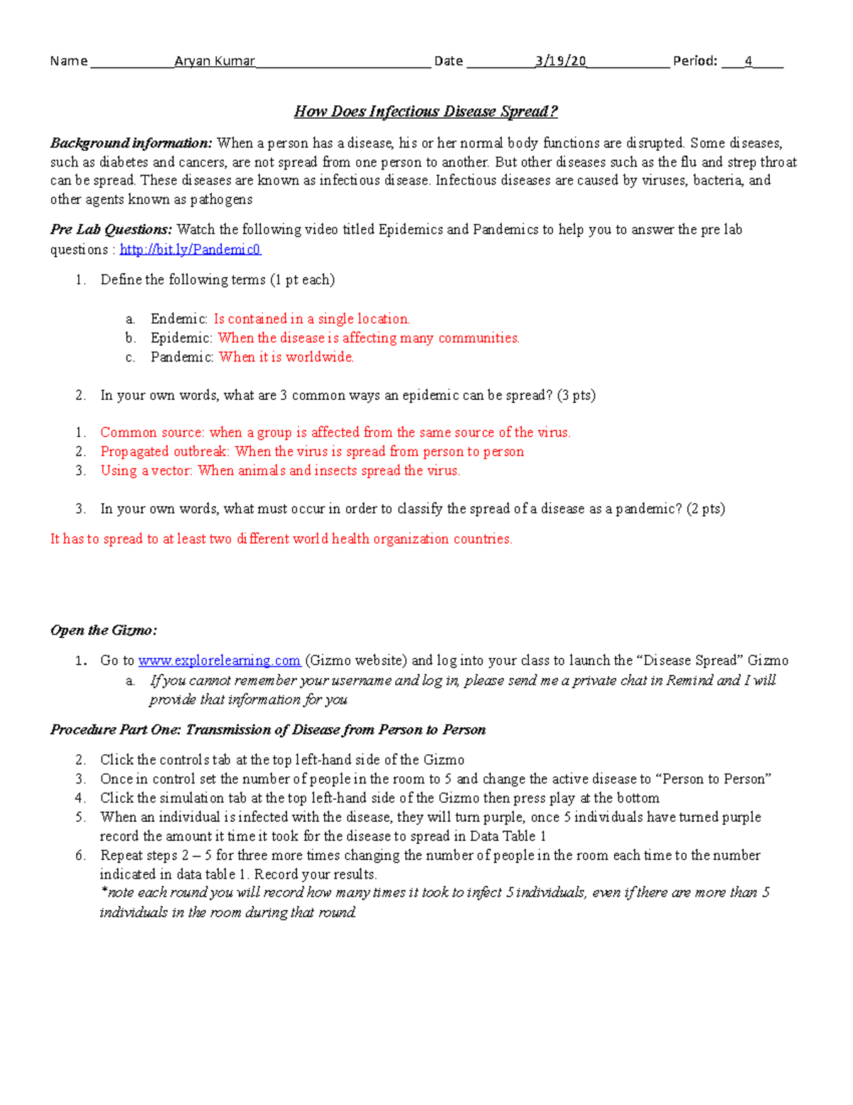 Virtual Infectious Disease Lab (Auto Recovered) - Name Aryan Kumar ...