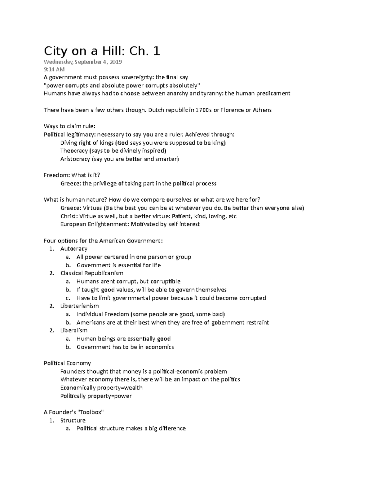 City on a Hill - American Heritage with Professor Karpowitz - City on a ...