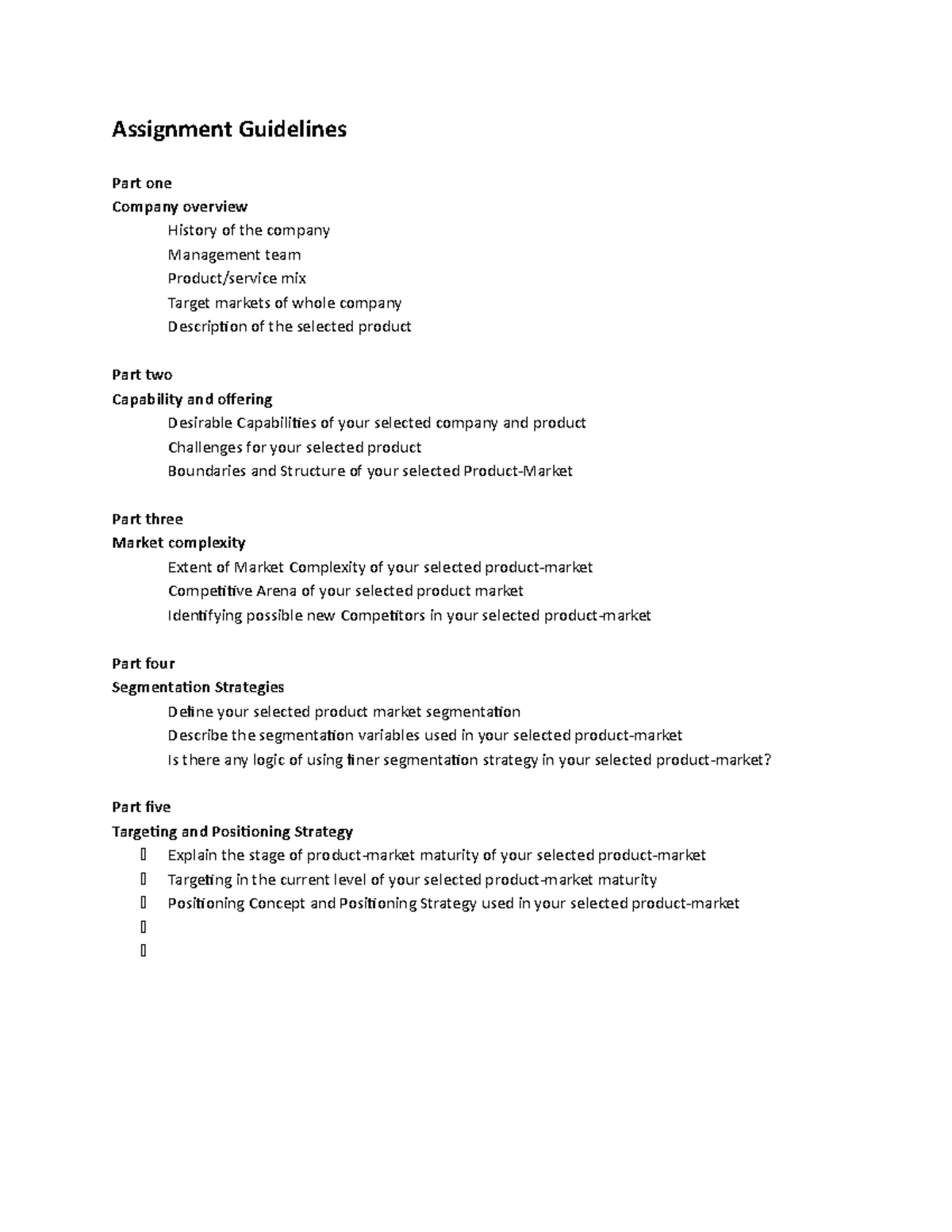 Assignment Guidelines to the indivuals for to go - Assignment ...