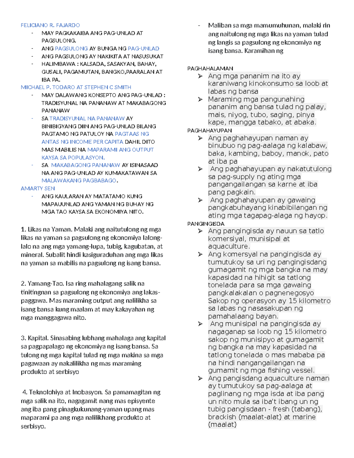 AP Reviewer Q4 - FELICIANO R. FAJARDO - MAY PAGKAKAIBA ANG PAG-UNLAD AT ...