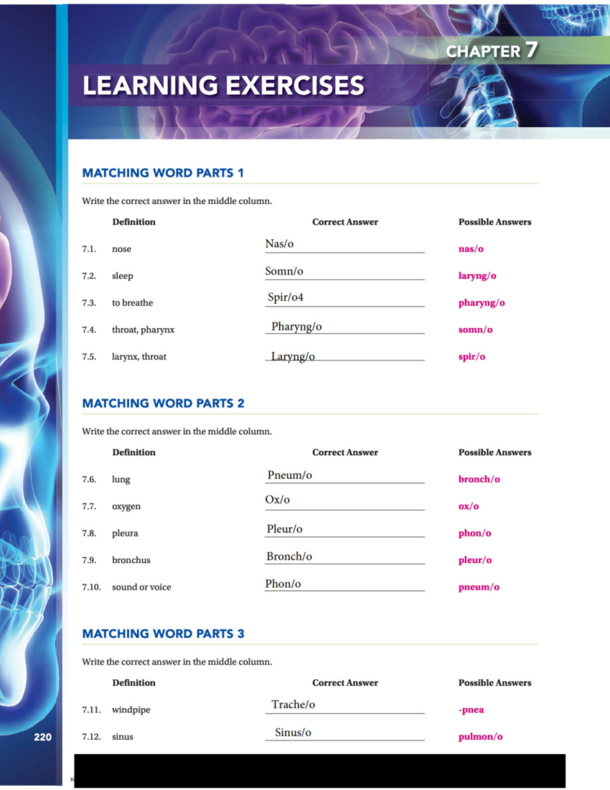 Chapter 7 Learning Exercises Answers - HLTH 1060 - Studocu