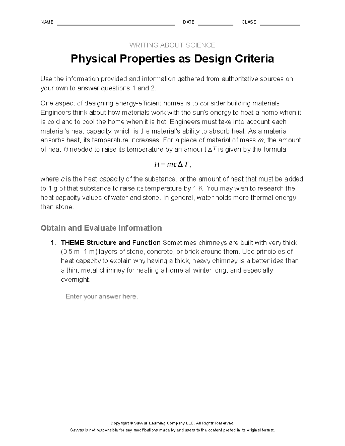 Chem Inv01Exp04 Writing TXS25 SE - NAME DATE CLASS WRITING ABOUT ...
