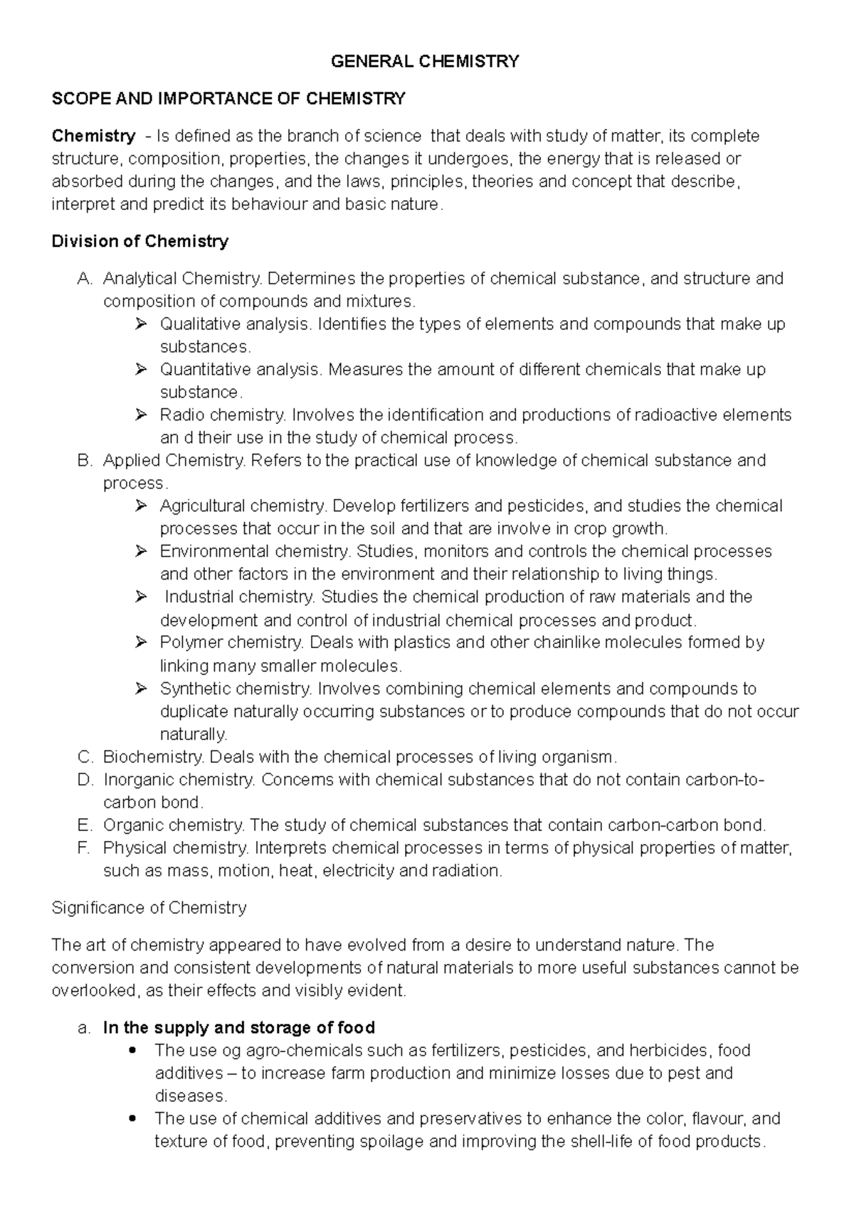 General- Chemistry-module - GENERAL CHEMISTRY SCOPE AND IMPORTANCE OF ...