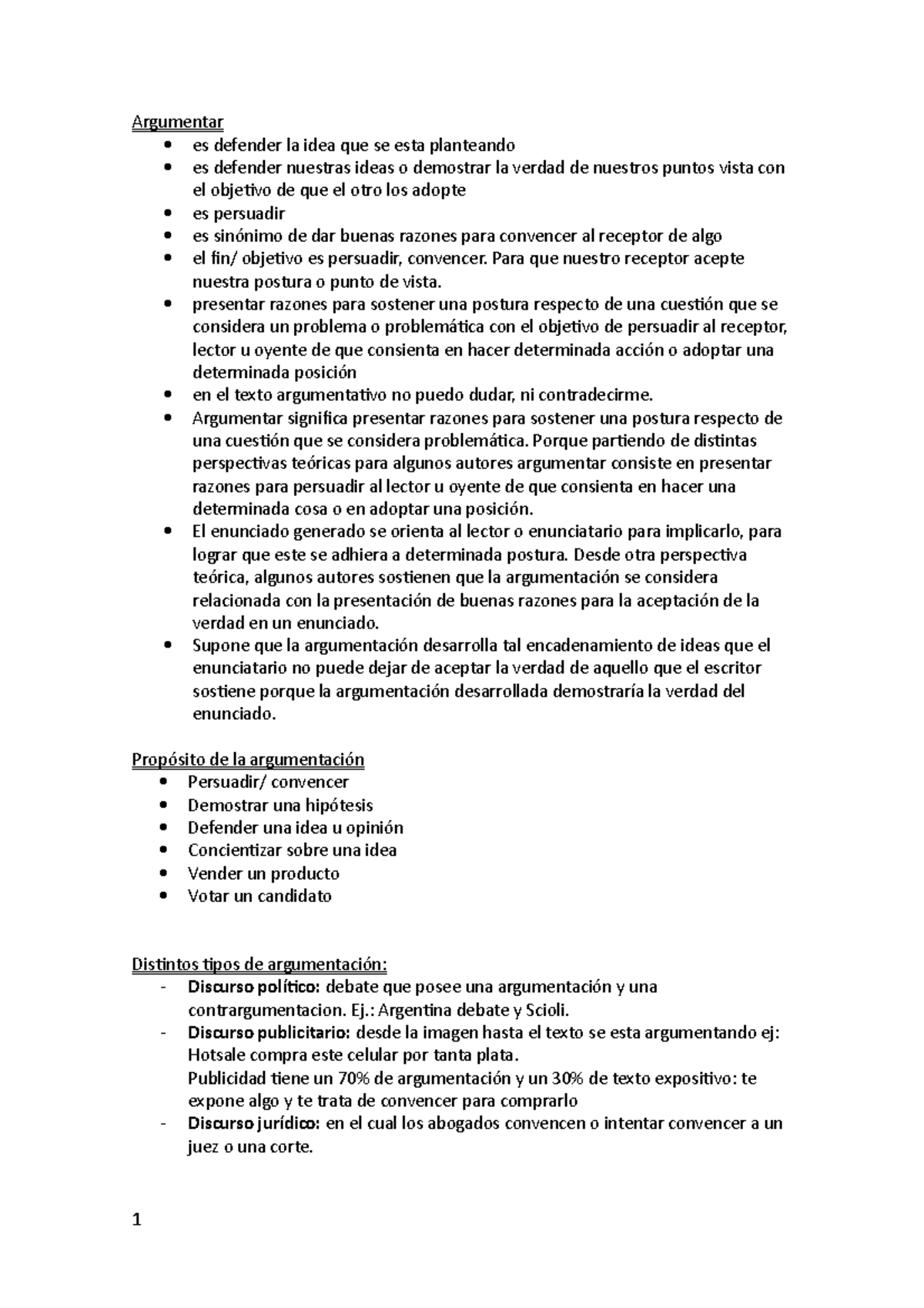 Argumentar - Apuntes ARGUMENTACION - Argumentar es defender la idea que ...