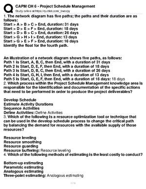 PMP CAPM+Memory Sheets - PMBOK Guide is a registered trademark of the Project Management ...