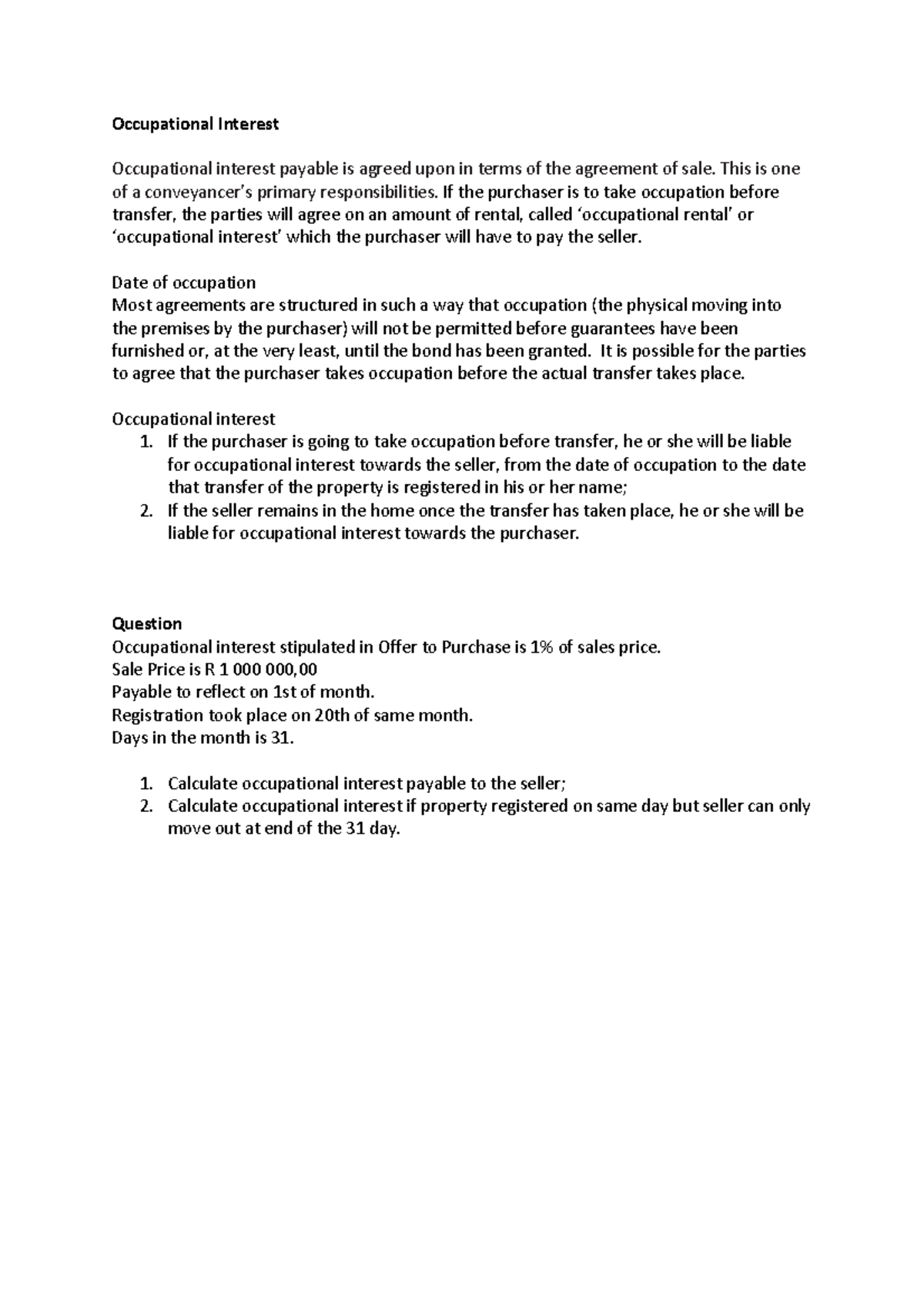 Occupational Interest - Occupational Interest Occupational interest ...