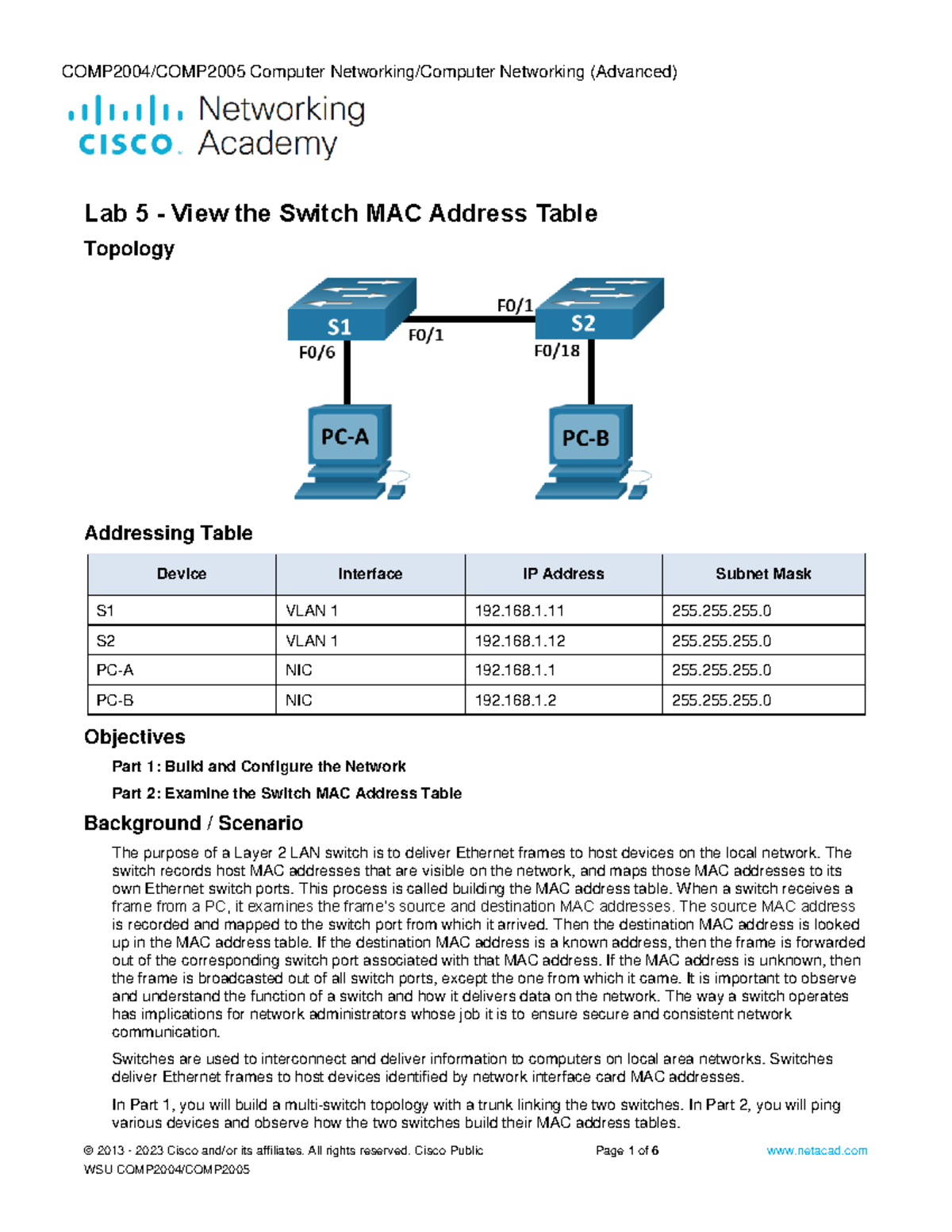 Lab5 CN23 - COMP2004/COMP2005 Computer Networking/Computer Networking (Advanced) © 2013 - 2023 ...