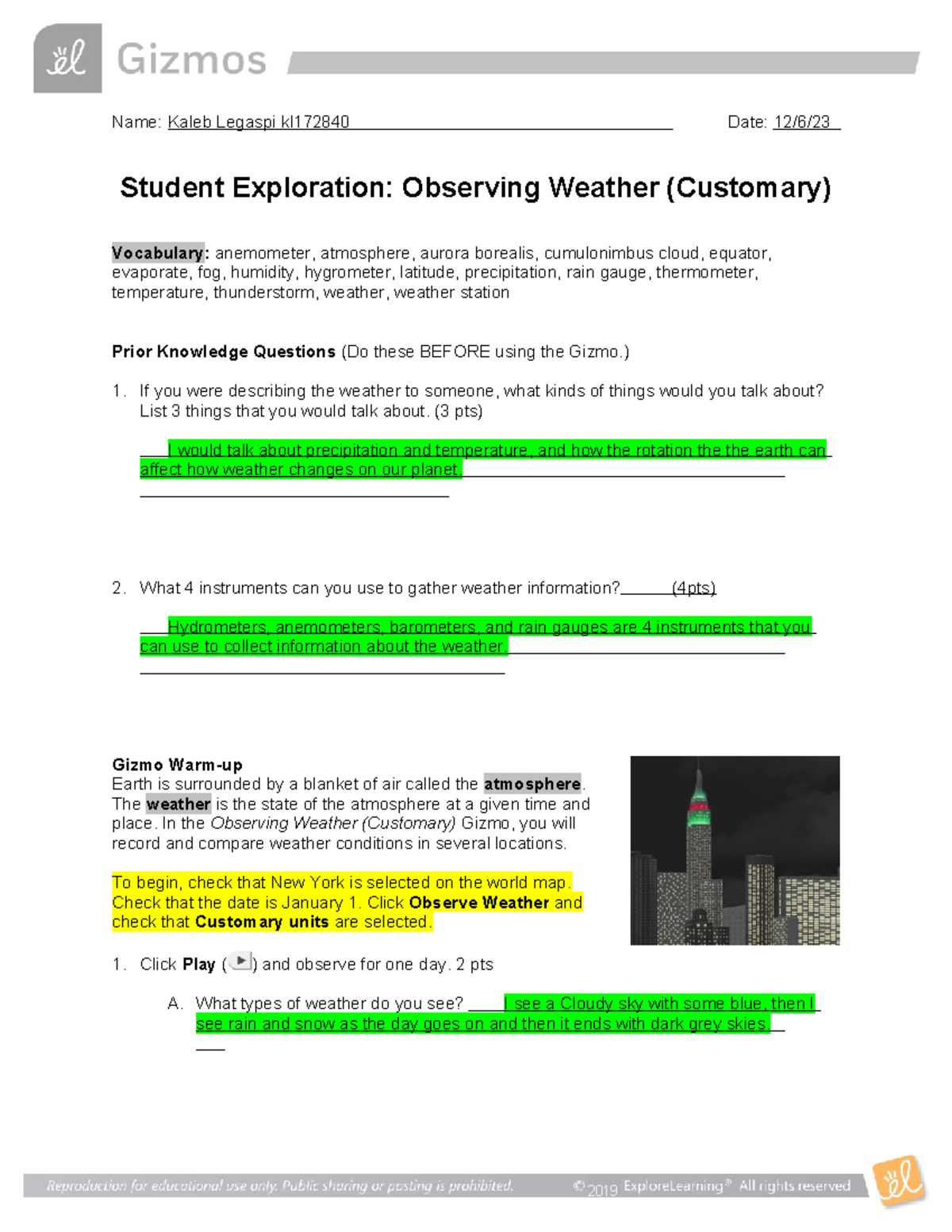 ON+ Demand+Gizmo+Observing Weather+worksheet - Name: Kaleb Legaspi ...