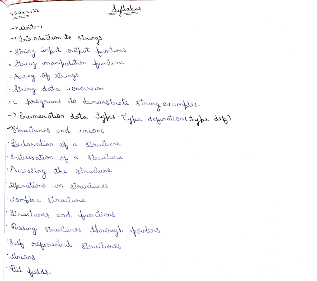 PPS Notes - 25.04 Syllabus Introduction to strings String input output ...