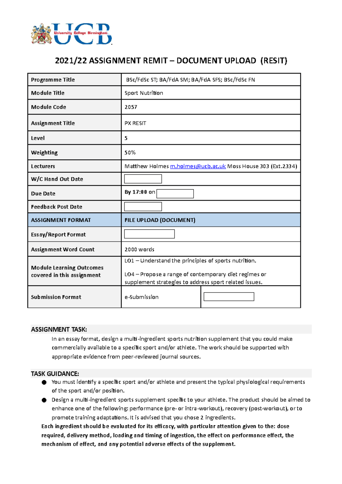 6072986 87319391 5101659637543 - 2021/22 ASSIGNMENT REMIT – DOCUMENT UPLOAD (RESIT) Programme ...