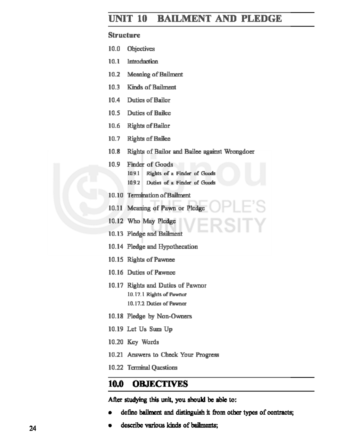 Unit-10 Ballment and Pledge - business law - Studocu
