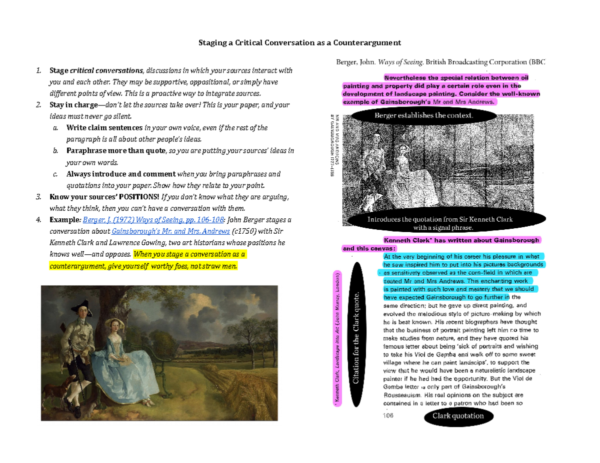 Staging Critical Conversations in Your Research Paper - Staging a ...