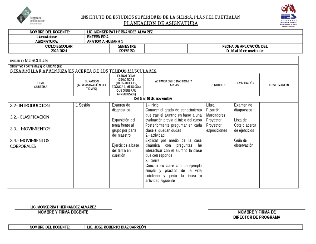 Planeaciones de monse - ng jh - PLANEACION DE ASIGNATURA NOMBRE DEL ...