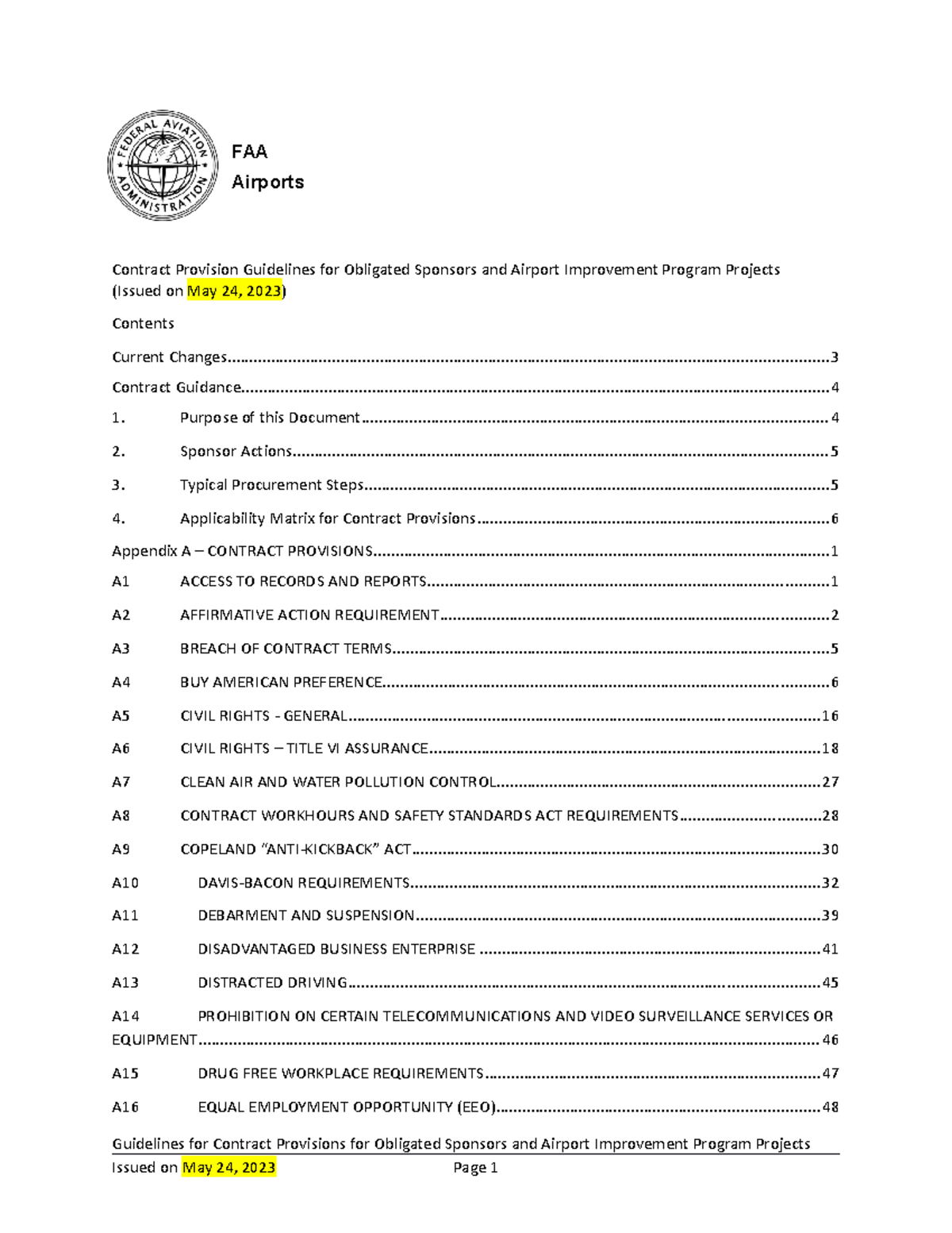 Combined-federal-contract-provisions- FAA Airports Contract Provision ...
