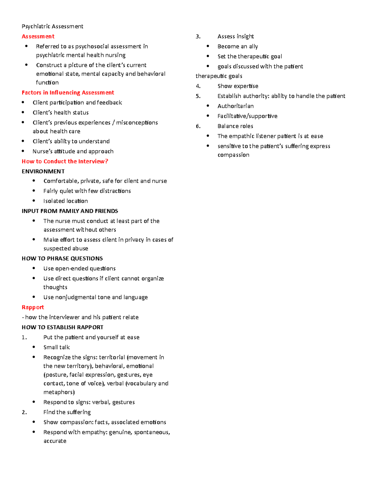 Psychiatric Assessment maladap skilss - Psychiatric Assessment ...