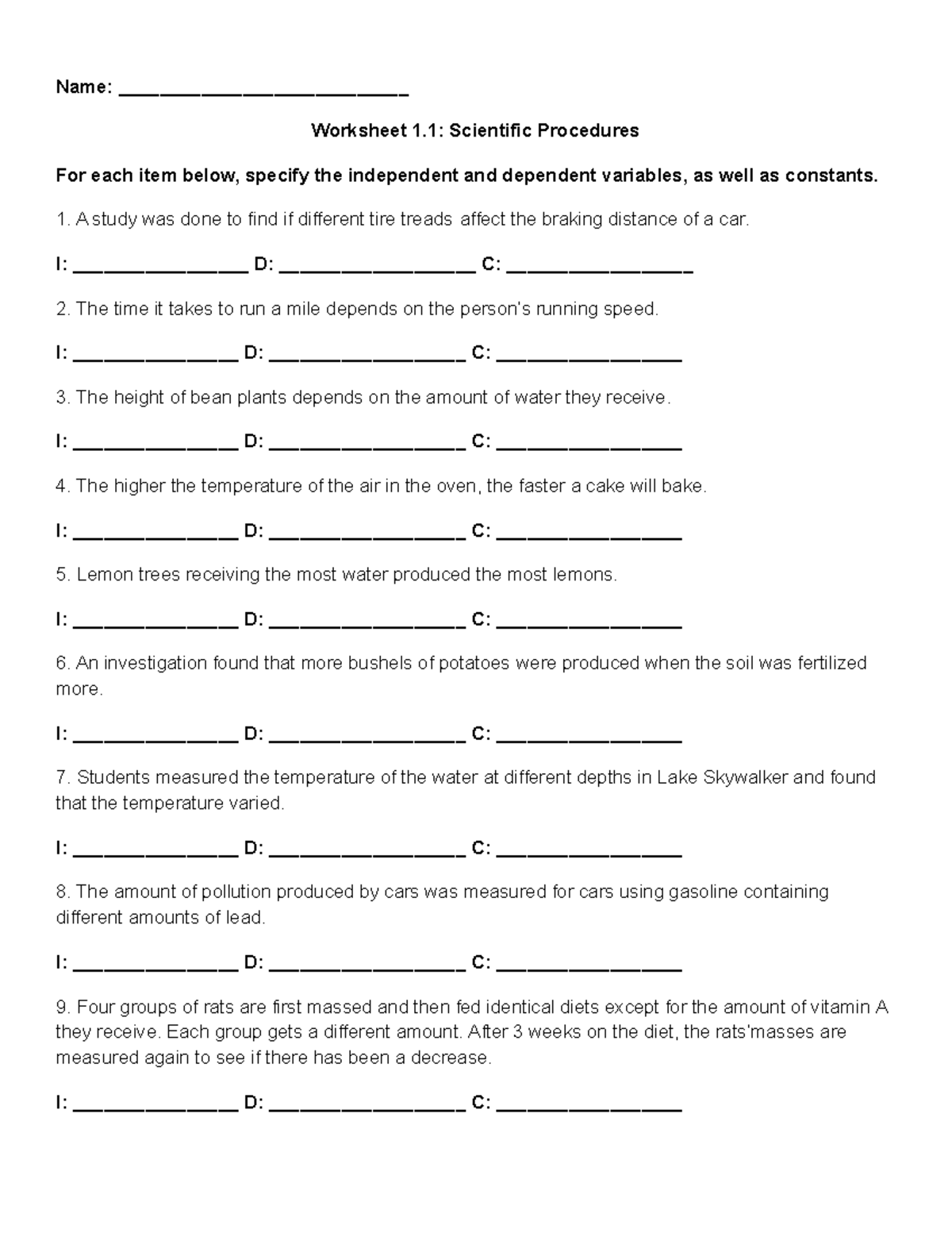 Bio Worksheet 1 - baka - Name: ____________________________ Worksheet 1 ...