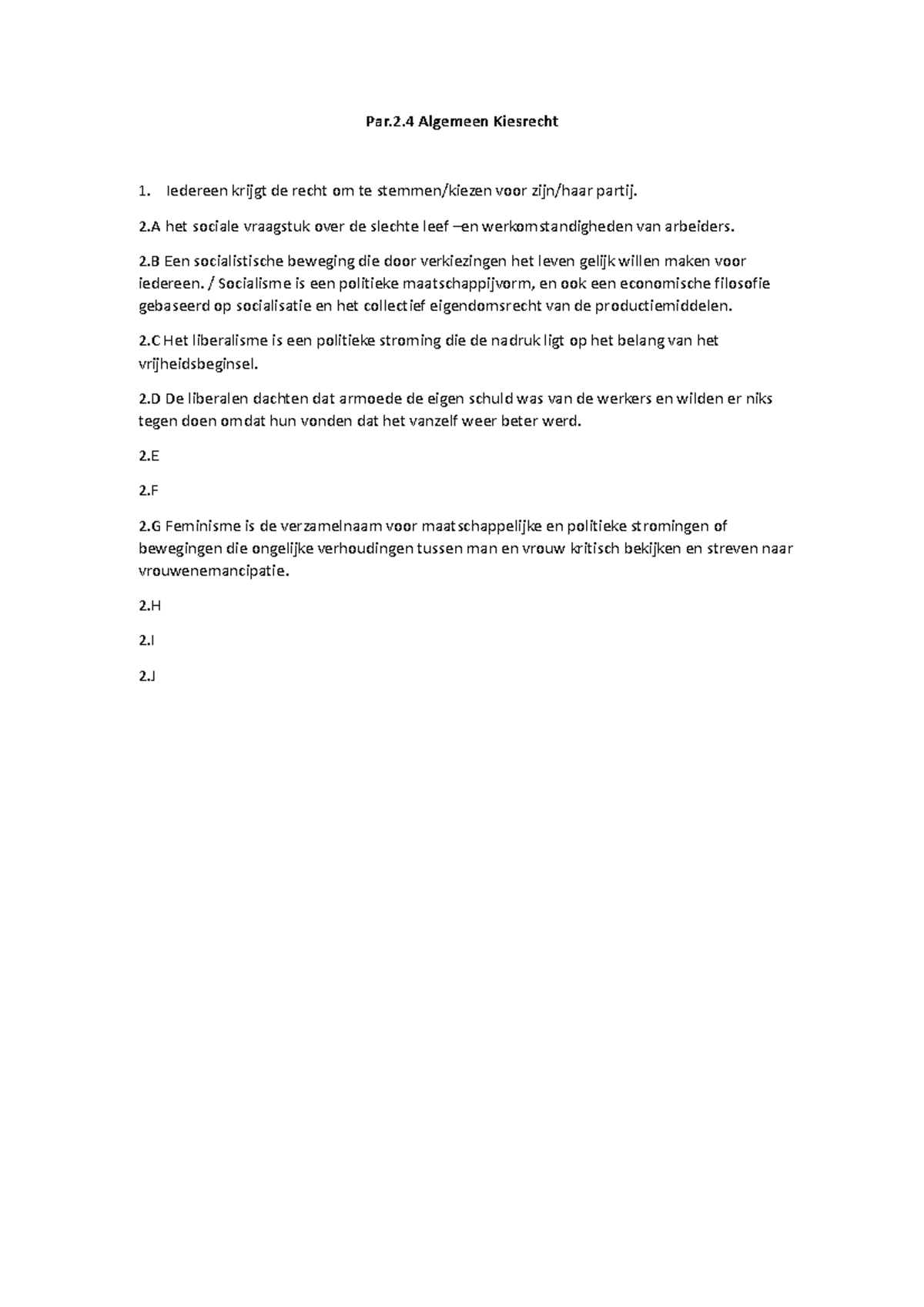 Dsfsdsd - Buurman - Par.2 Algemeen Kiesrecht Iedereen krijgt de recht ...