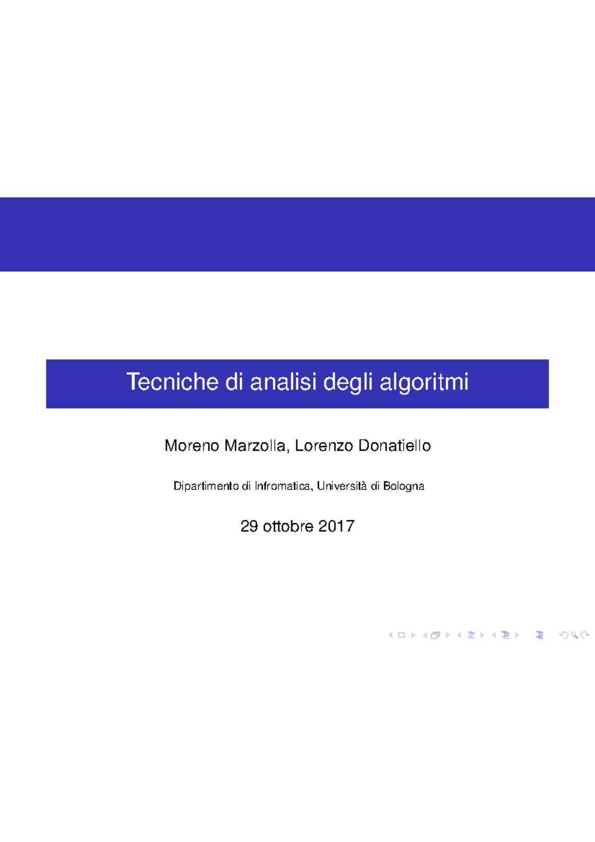 Tecniche di analisi degli algoritmi - To view a copy of this license ...