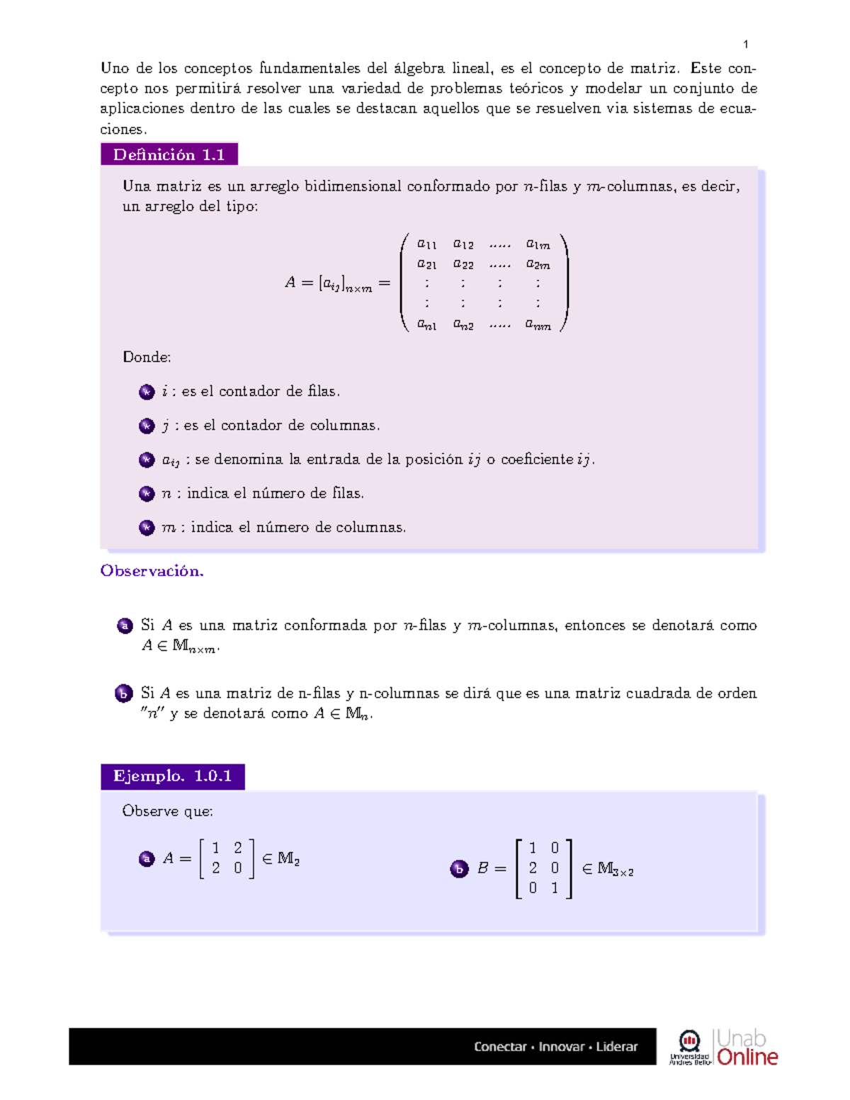 Matrices Operatoria - matemáticas - Uno de los conceptos fundamentales ...