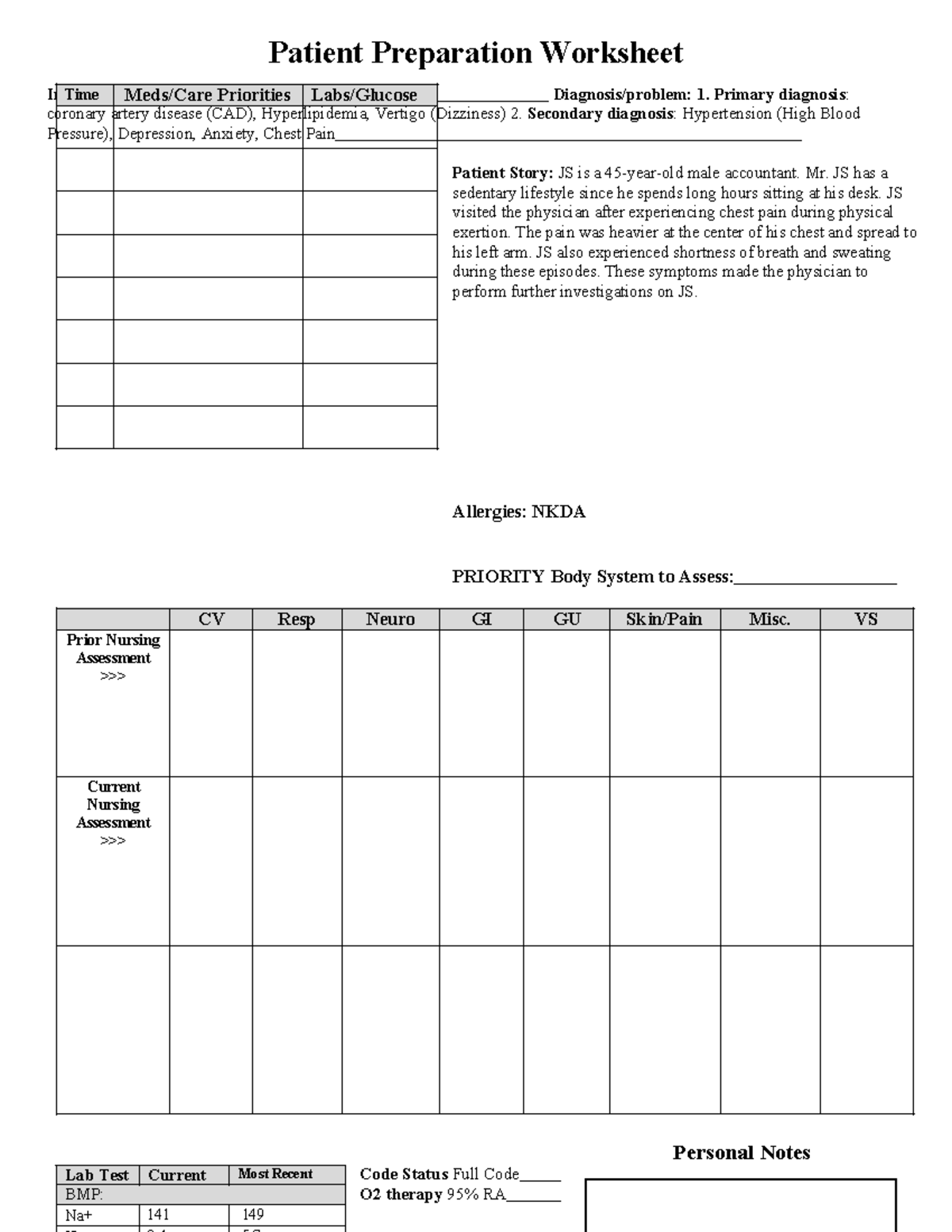 Next Gen Clinical Assessment Paperwork - Patient Preparation Worksheet ...