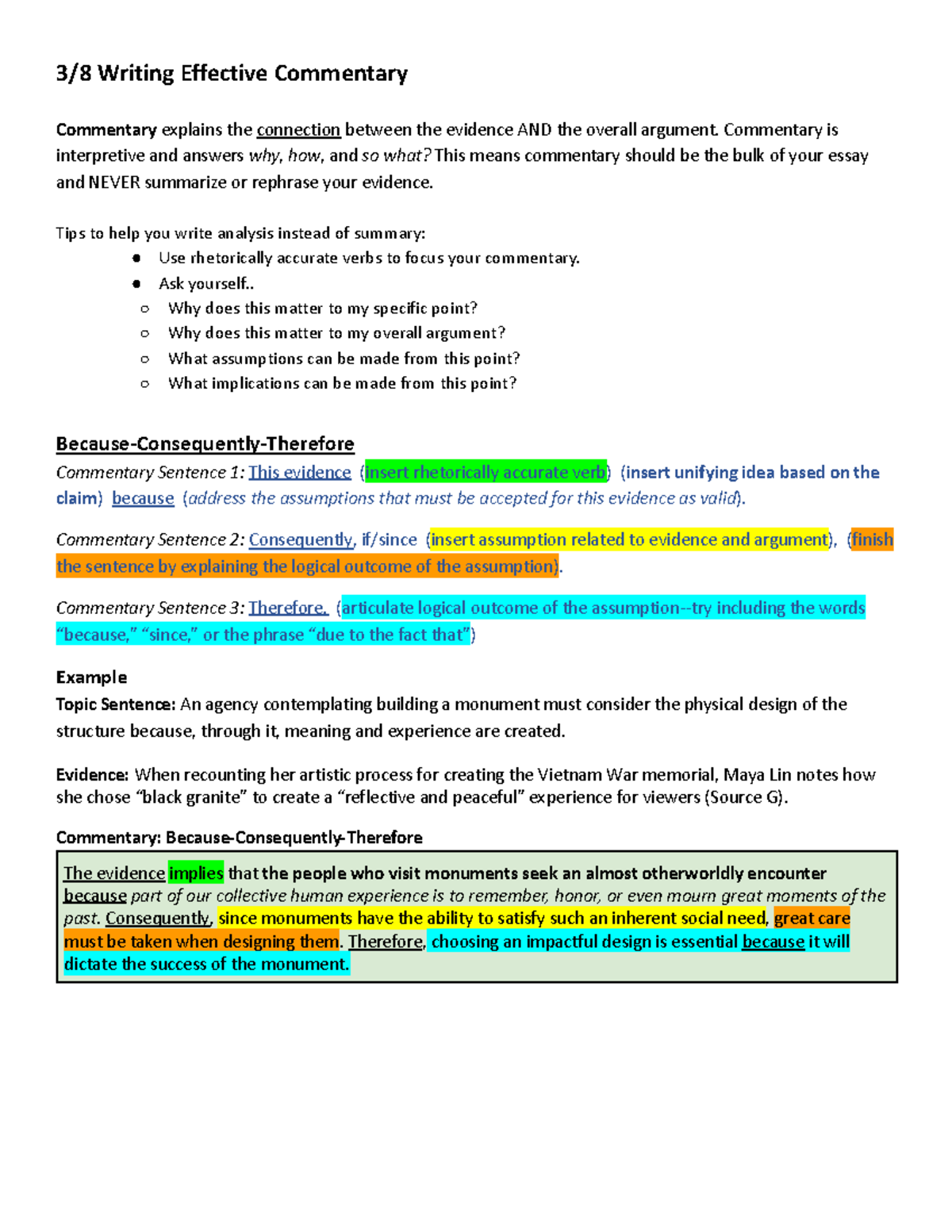 3 9 Writing Effective Commentary - 3/8 Writing Effective Commentary ...