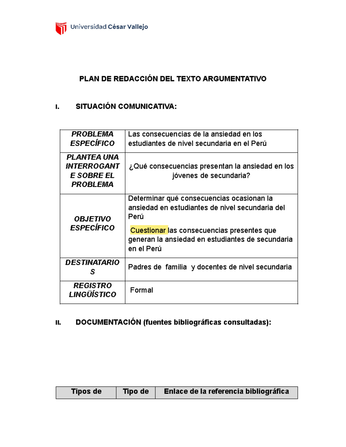 Esquema+PLAN+DE+ Redacción+DEL+ Texto+ Argumentativo+realizado - PLAN DE REDACCIÓN DEL TEXTO ...