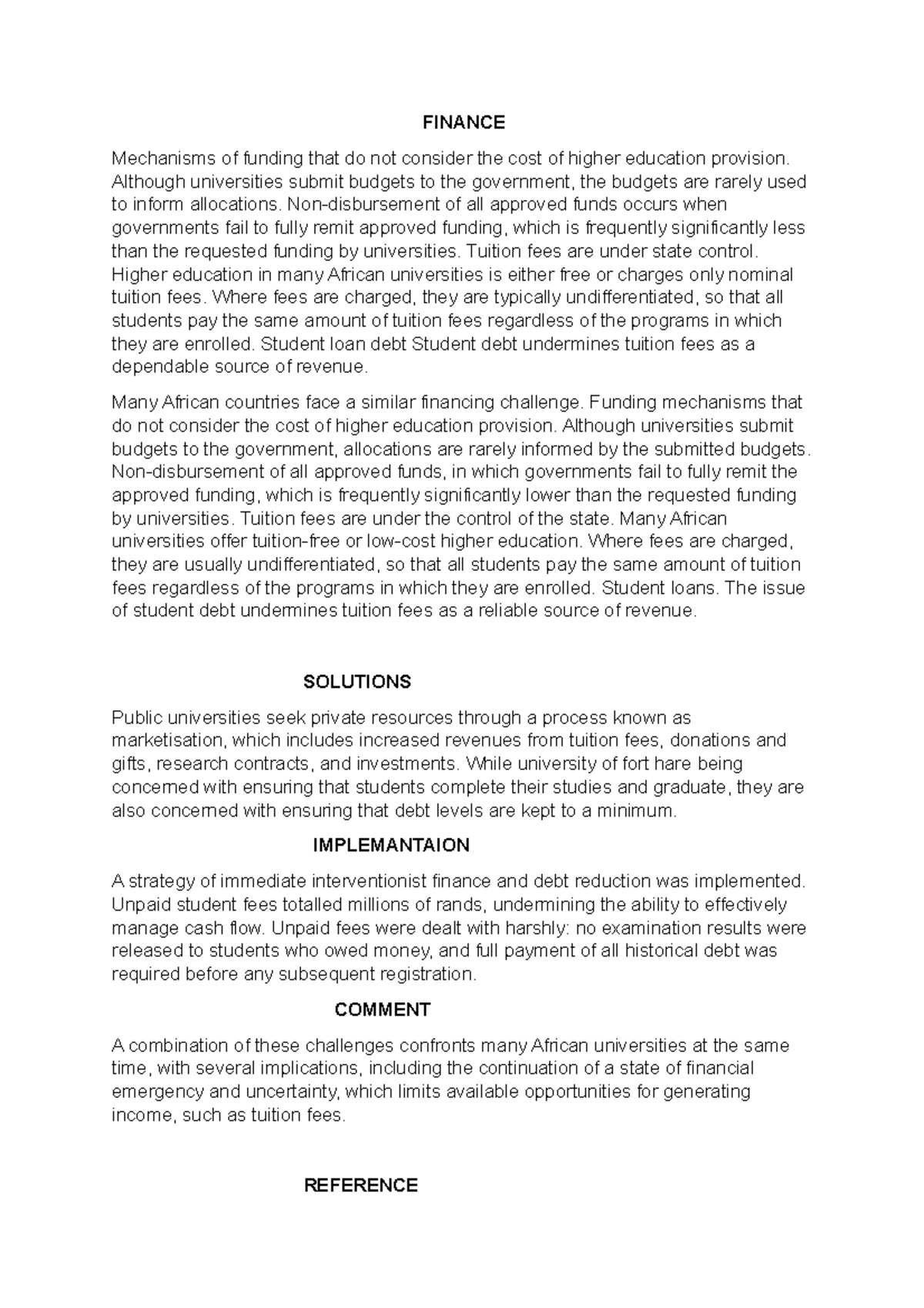 Financial Problems - PRAC2 - FINANCE Mechanisms of funding that do not ...