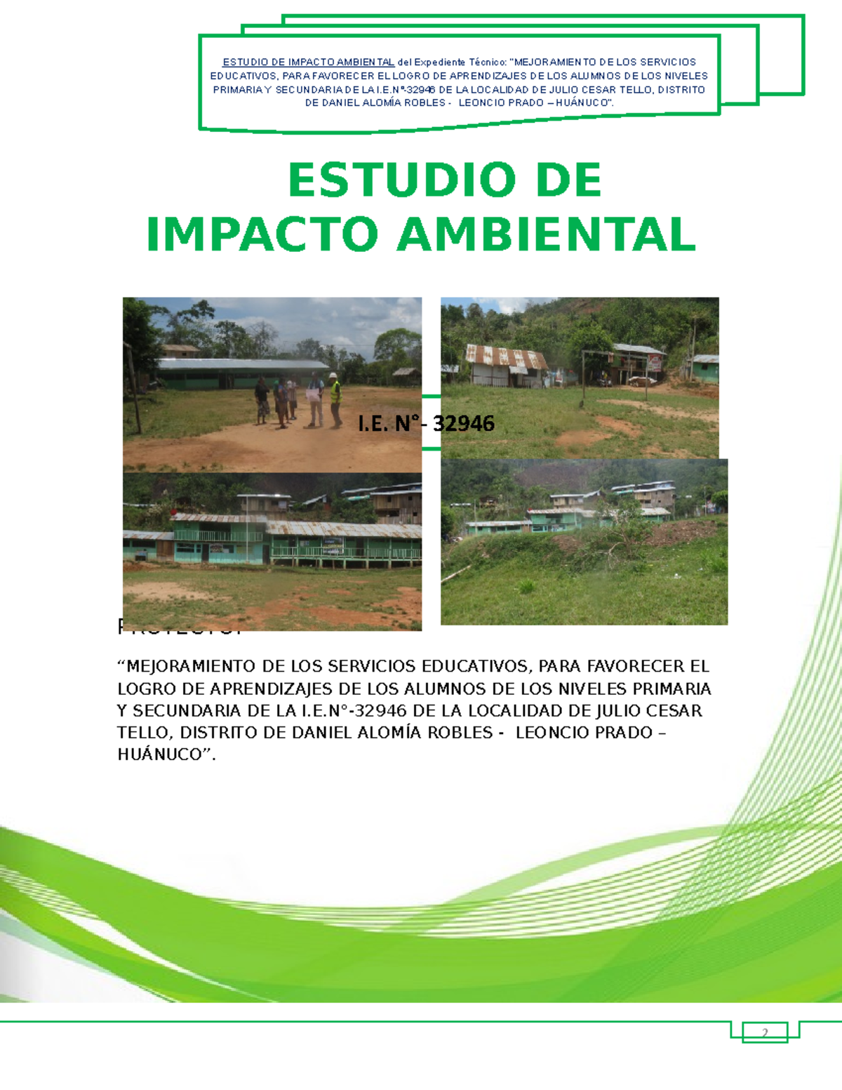 Estudio DE Impacto Ambiental - ESTUDIO DE IMPACTO AMBIENTAL PROYECTO ...