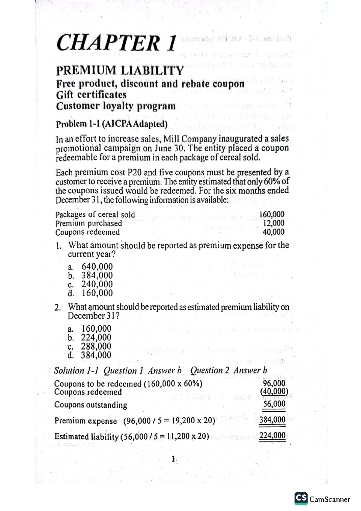 IA1-CHAP-1 - Contains handouts and reviewer - CHAPTER 1 PREMIUM LIABILITY Free product, discount ...