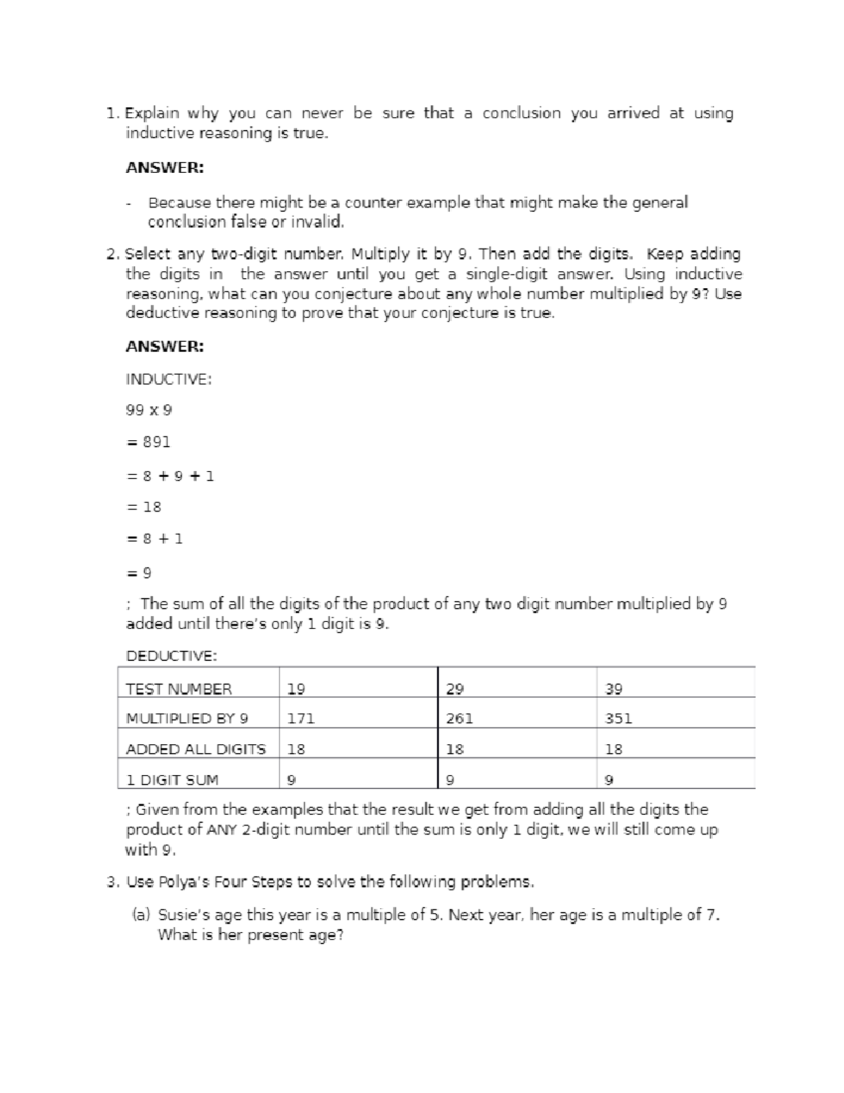 Lesson 3 assesment - Mathematics in the Modern World - Studocu