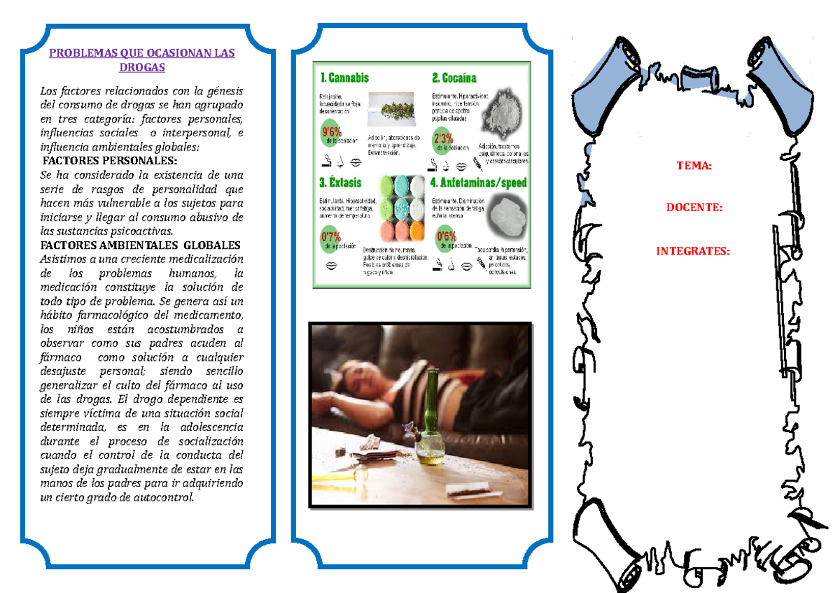 Triptico de las drogas 2 - Realiza obras en beneficio de la comunidad ...