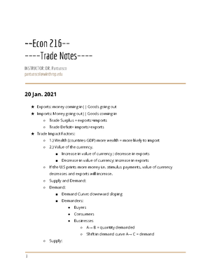 Econ formula cheat sheet - RETURNS TO SCALE If the quantity produced is ...