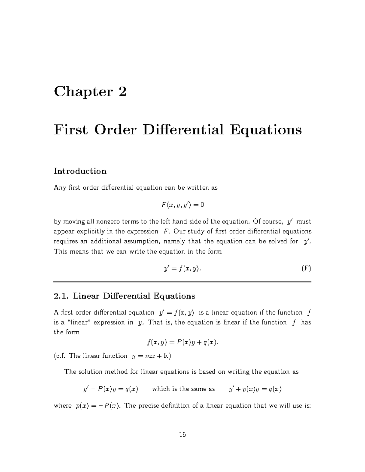 4389 DE ch2 - differential - Chapter 2 First Order Differential ...