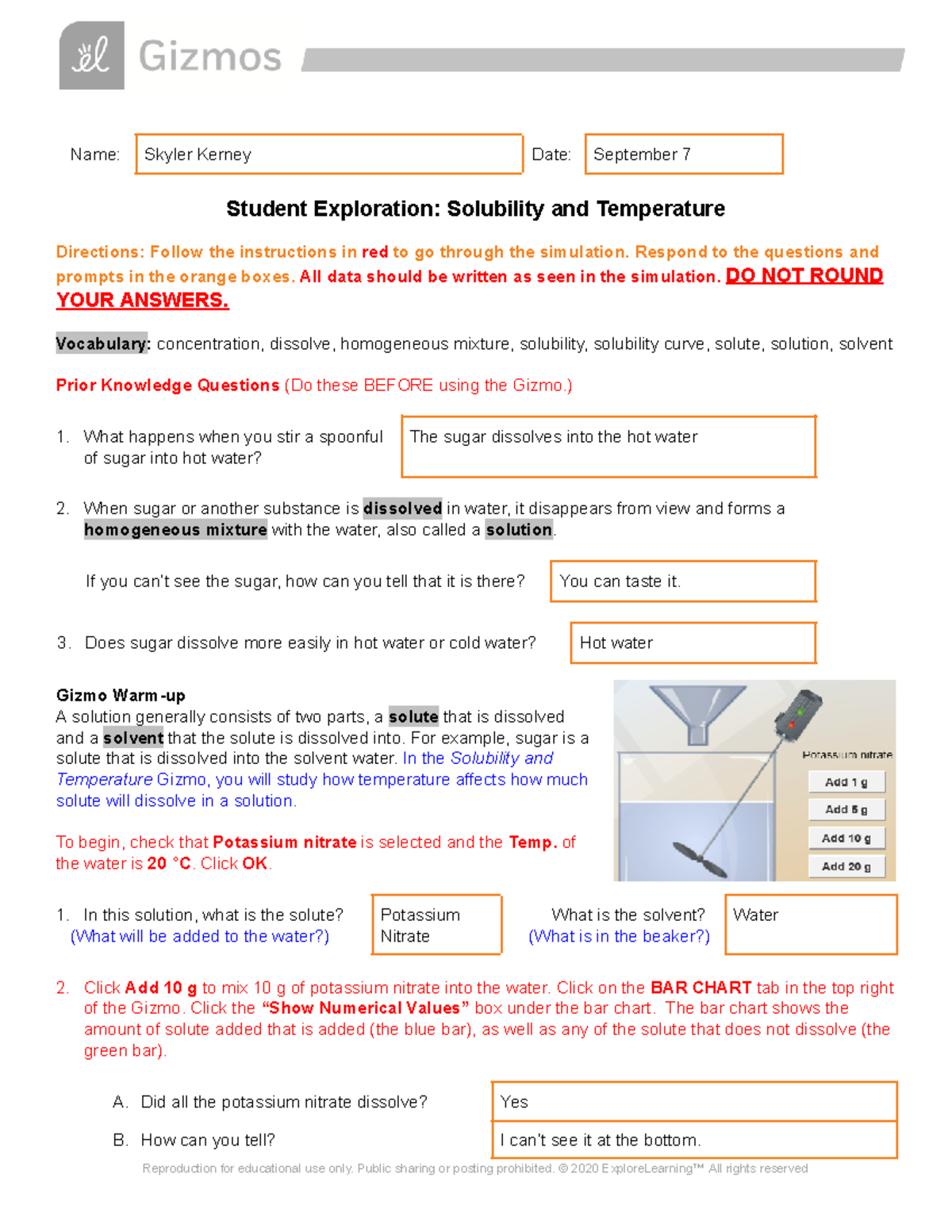 Copy of Solubility and Temperature Portfolio - Name: Skyler Kerney Date ...