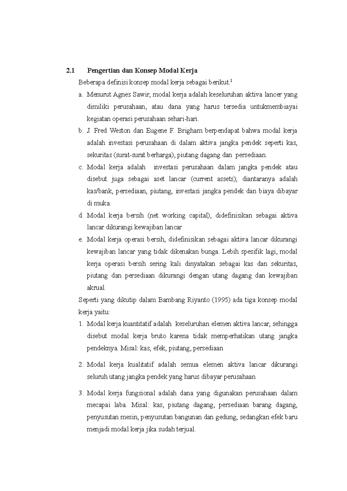 Pengertian dan Konsep Modal Kerja - 2 Pengertian dan Konsep Modal Kerja ...