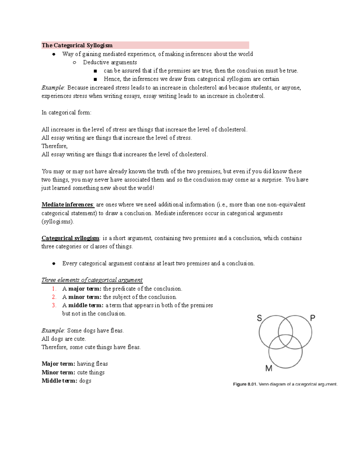 Lesson 8 - Categorical syllogism - The Categorical Syllogism Way of ...