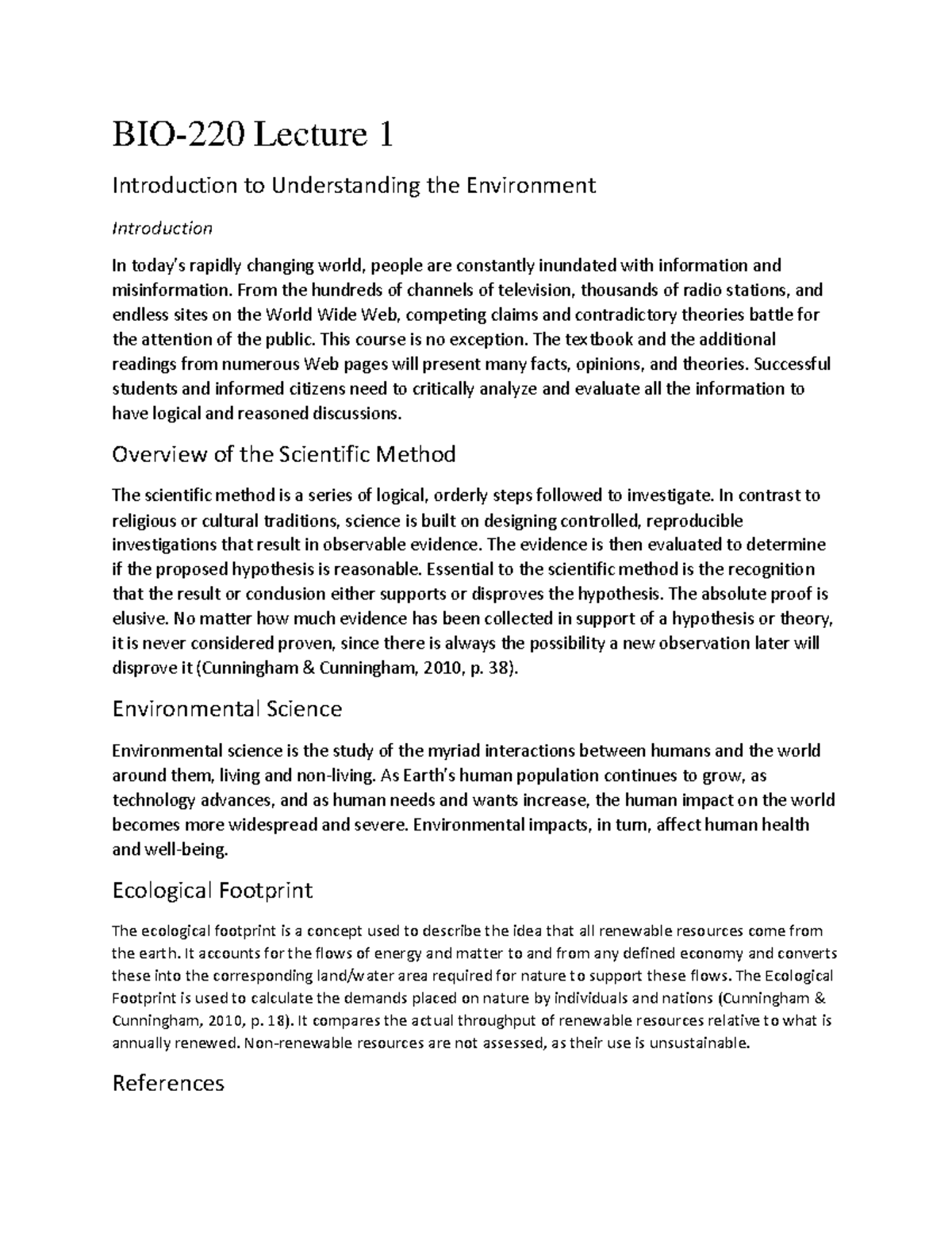 BIO- 220 topic 1 - In today's rapidly changing world, people are ...