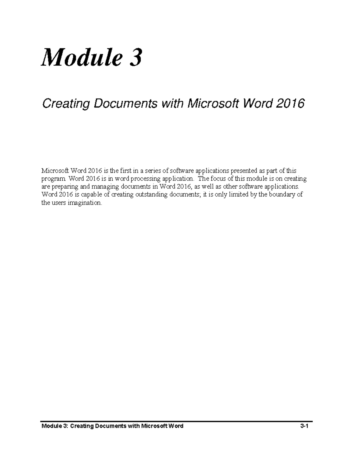 ITC4 v2-0 Module 3 2017-0912 - Module 3: Creating Documents with ...