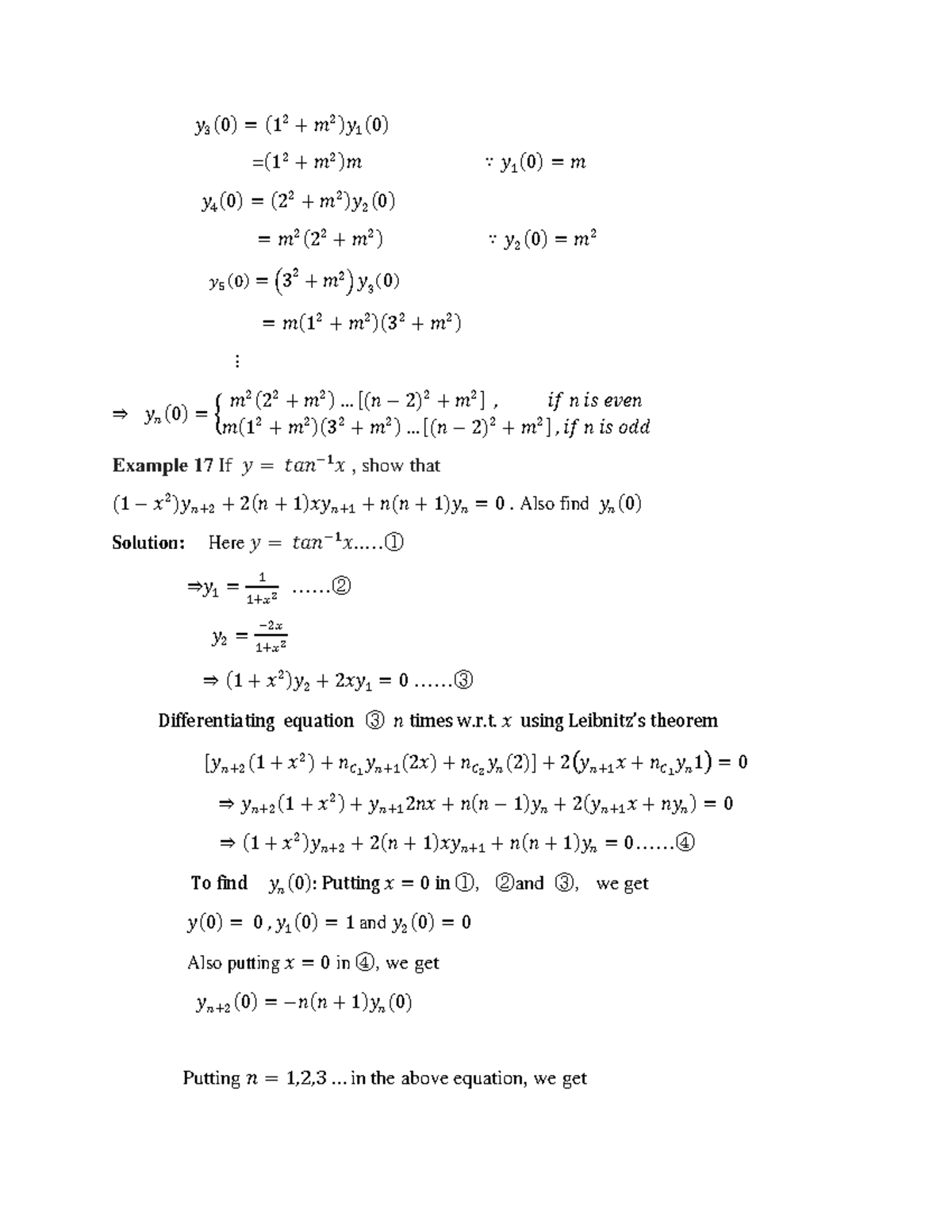 Chapter 1 Successive Differentiation 12 15 - = ⋮ ⇒ Example 17 If , show ...