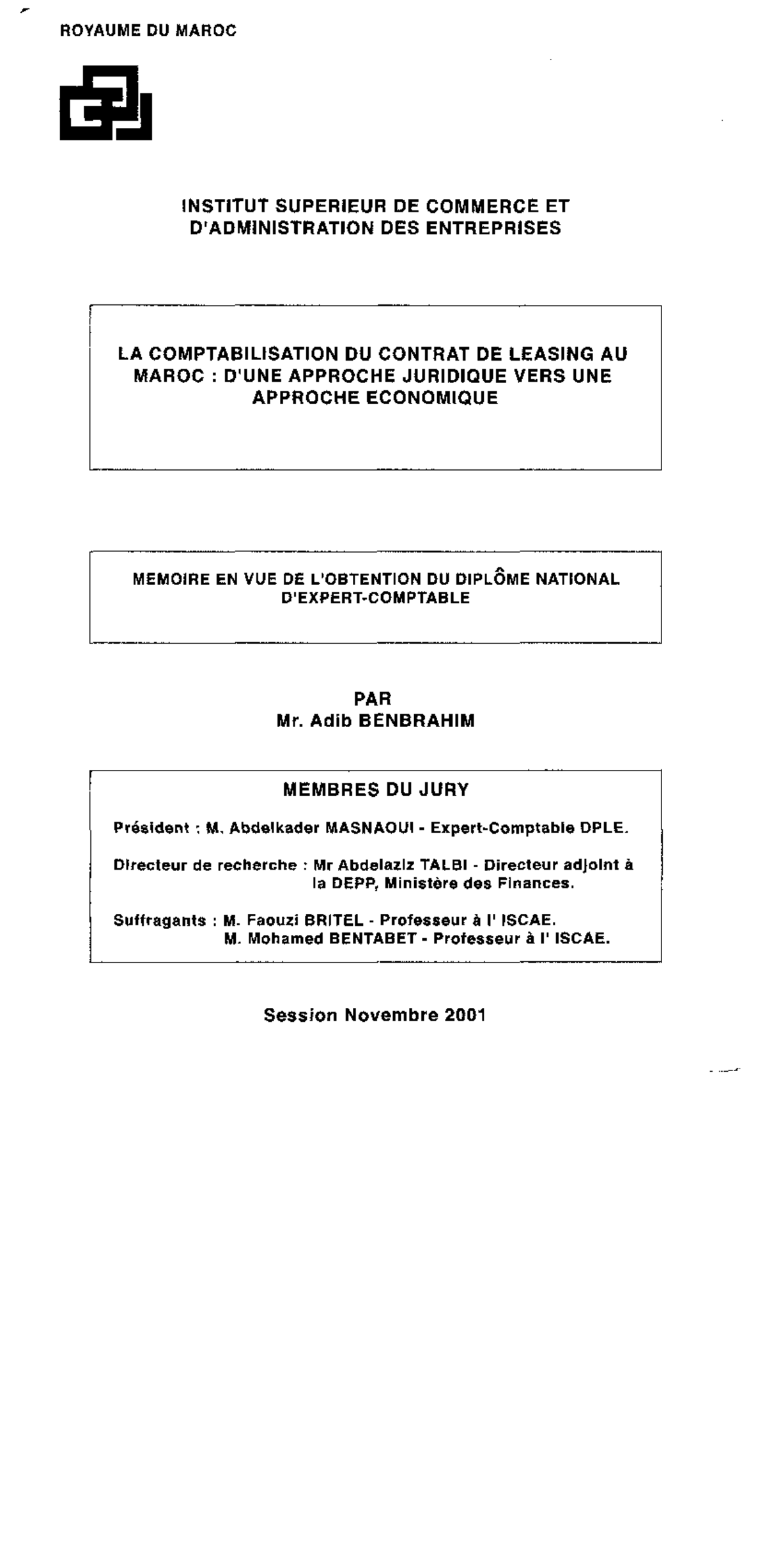 La comptabilisation du contrat de leasing au Maroc - comptabilté ...