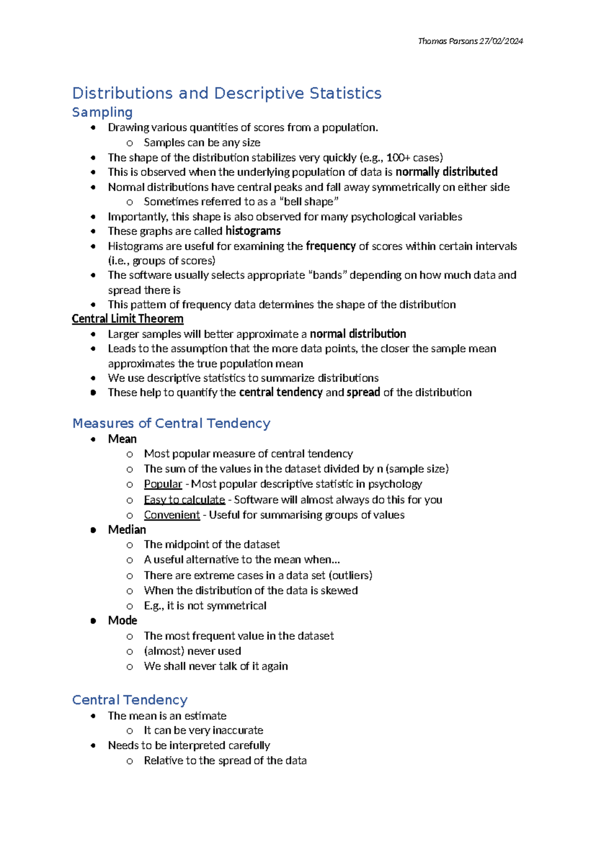 2. Distributions and Descriptive Statistics - Distributions and ...