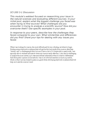 SCI 200 Project Part One Guidelines and Rubric Overview - Studocu