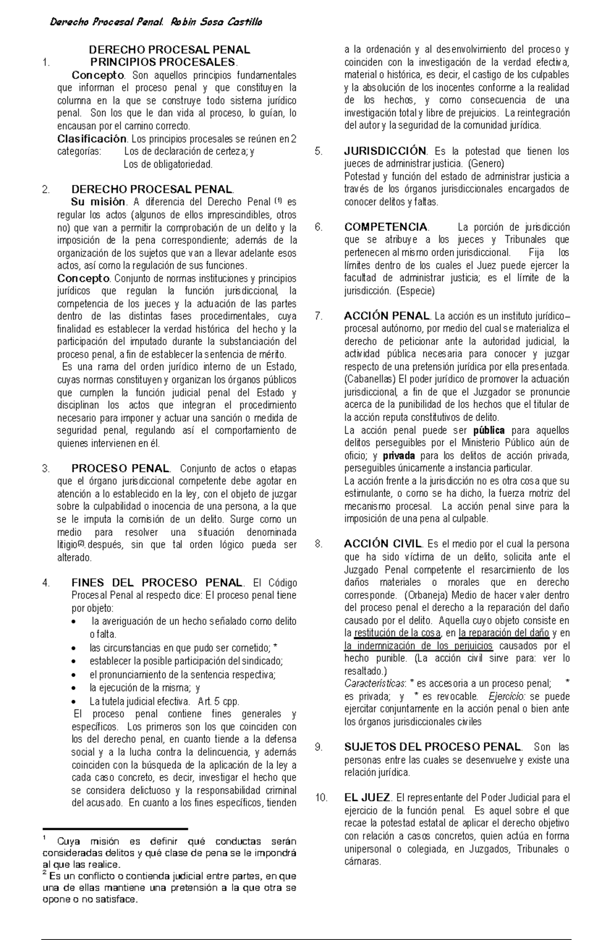 Derecho P.P. definiciones Robin Sosa Castillo - Derecho Procesal Penal ...